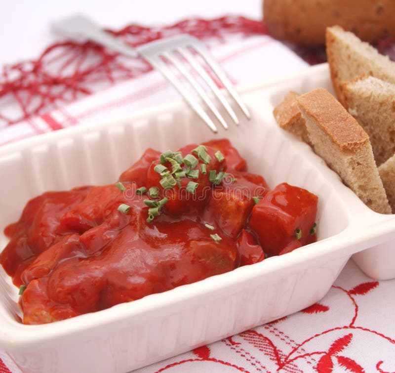 Meat with ketchup stock photo. Image of freshness, imbiss - 37195198