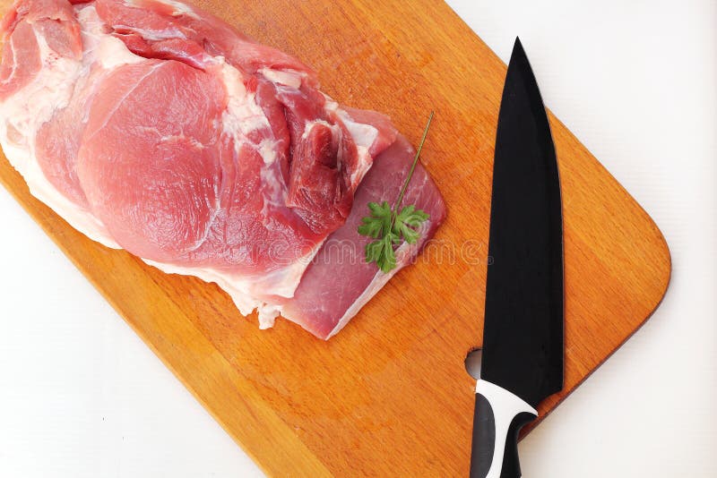 Meat with knife stock photo. Image of cutting, fillet - 69927296