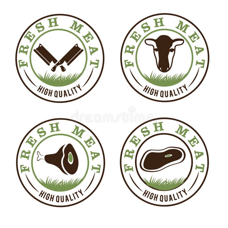 Meat labels set stock vector. Illustration of restaurant - 60640776