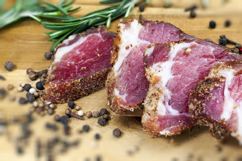 Meat with Lard Cut into Pieces Stock Photo - Image of slice, lard ...