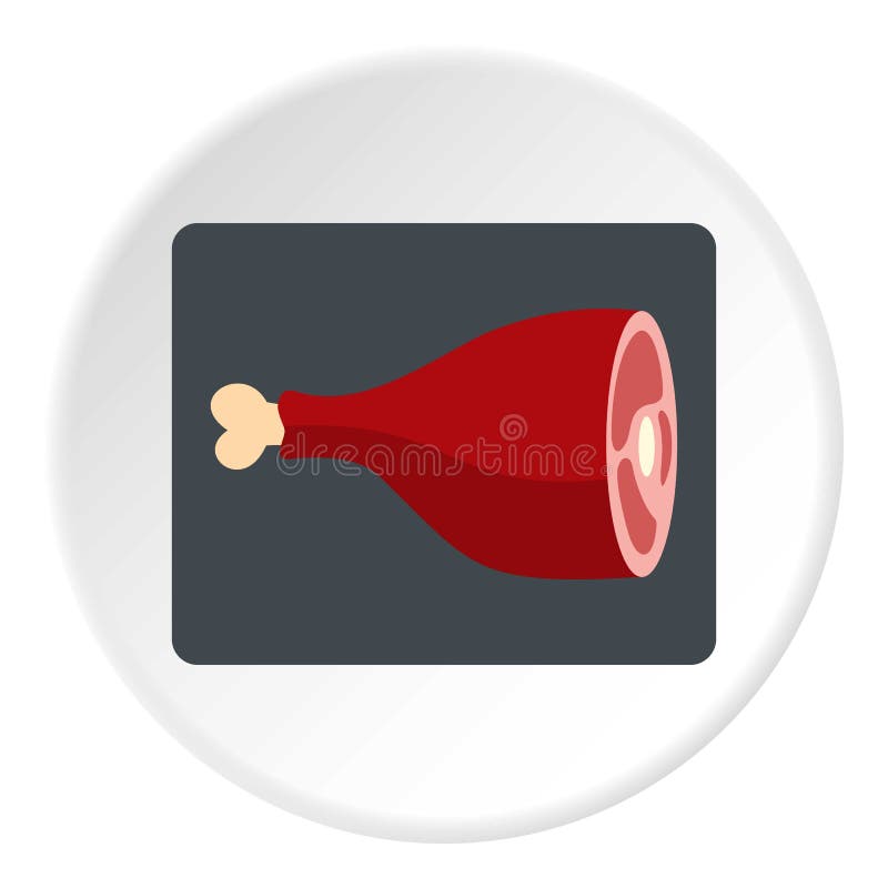 Meat leg icon circle stock vector. Illustration of barbecue - 95407146