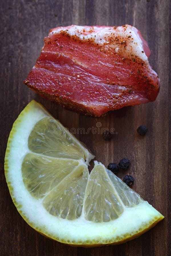 Meat with lemon stock image. Image of delicious, veal - 38902801