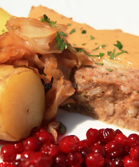 Meat Loaf with Cabbage - Closeup. Stock Image - Image of cabbage ...
