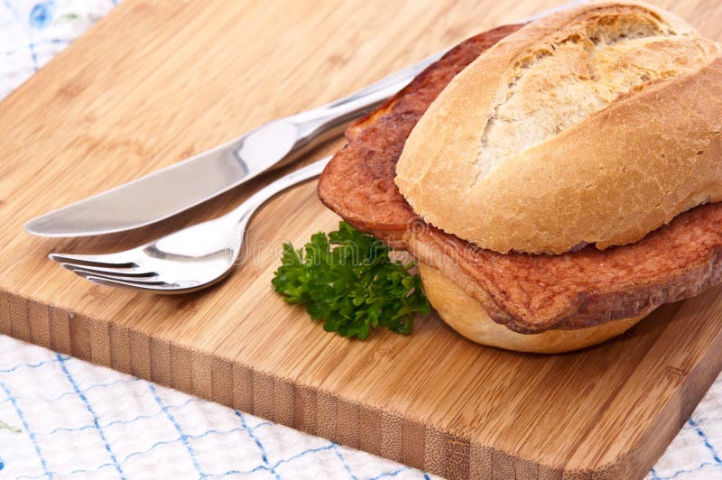Meat loaf on cutting board stock photo. Image of cutlery - 25001906