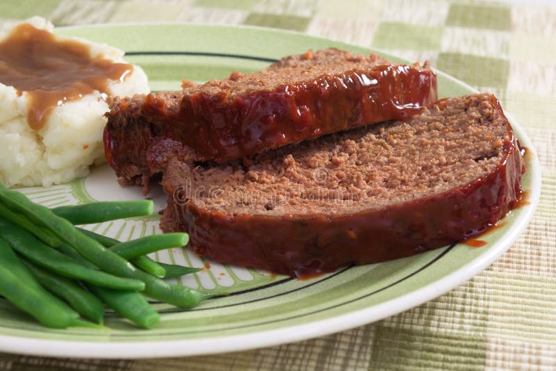 Meat Loaf for Supper stock image. Image of tomato, green - 10912711