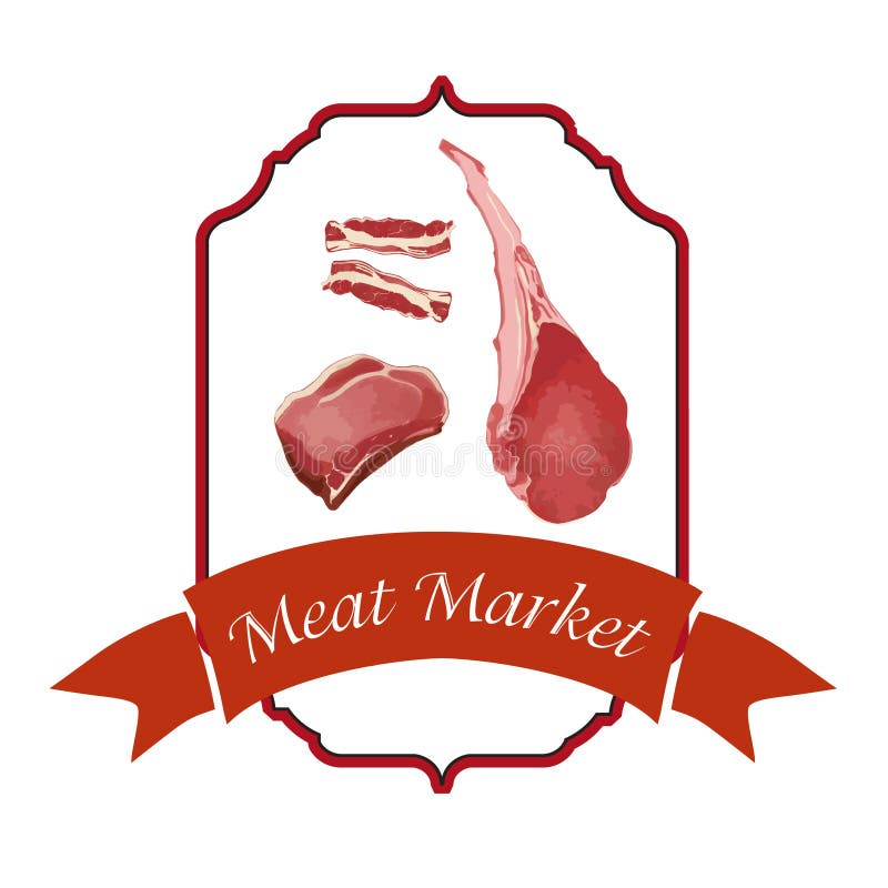 Meat Logos Set,vector Illustration Stock Vector - Illustration of beef ...