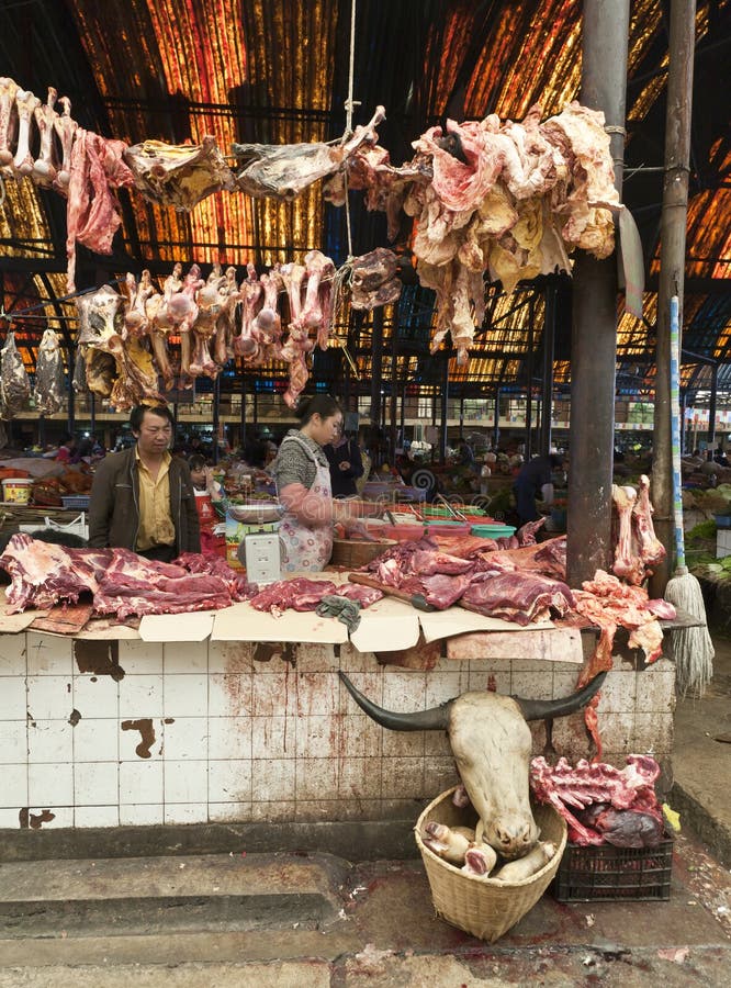 Meat Market in Tibet editorial photography. Image of shop - 20694087