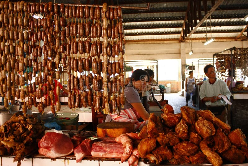 Meat Market Vendor editorial stock image. Image of asia - 22874164