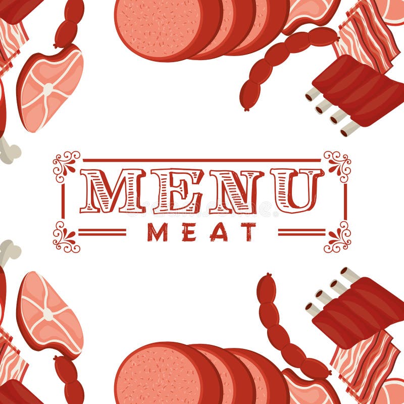 Meat menu stock vector. Illustration of restaurant, butchery - 59939832