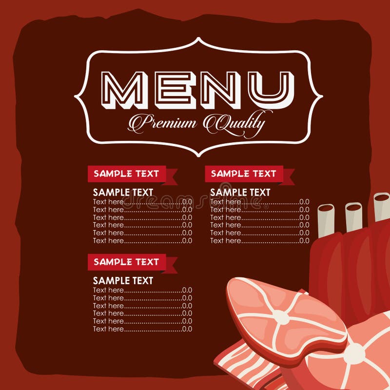 Meat menu stock vector. Illustration of vector, icon - 59940038