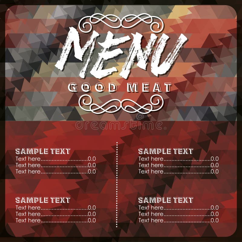 Meat menu stock vector. Illustration of sign, emblem - 59942880