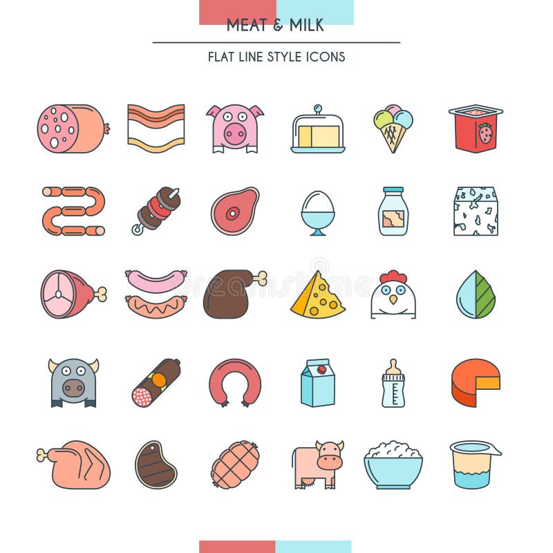 Sliced Meat Icons Stock Illustrations – 477 Sliced Meat Icons Stock ...