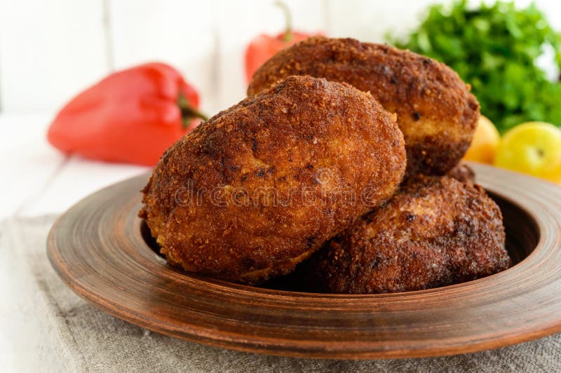 Meat Mini-rolls Cutlet with Boiled Egg. Stock Image - Image of culture ...