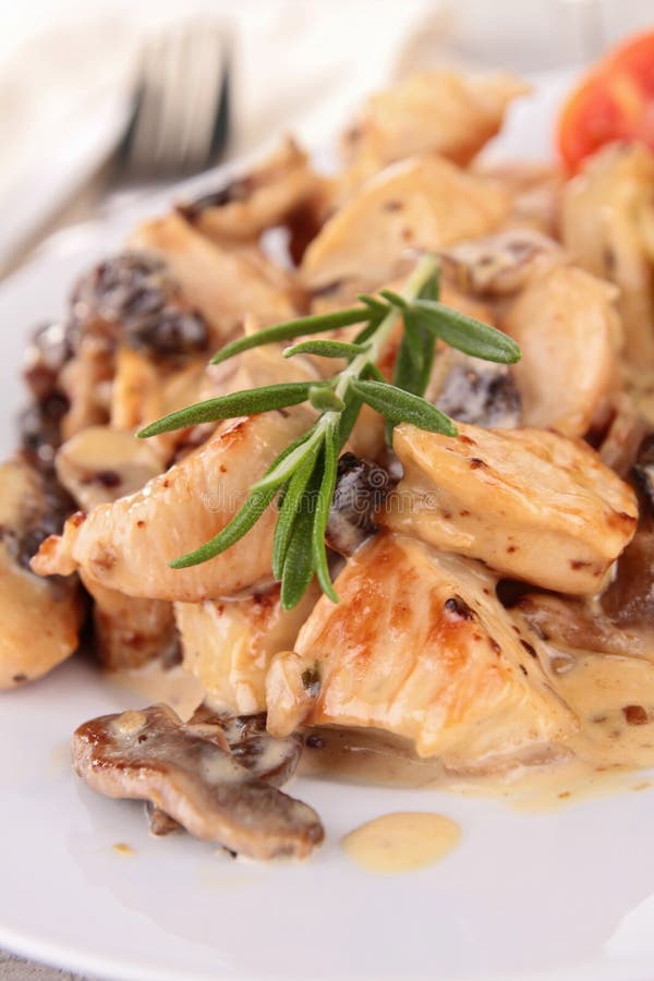 Meat with mushroom sauce stock photo. Image of cuisine - 25445350