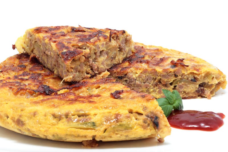 Meat omelet stock image. Image of omelet, tomato, meat - 25986981