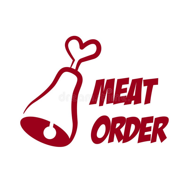 Meat Order Flat Minimalist Logo Design Stock Illustration ...