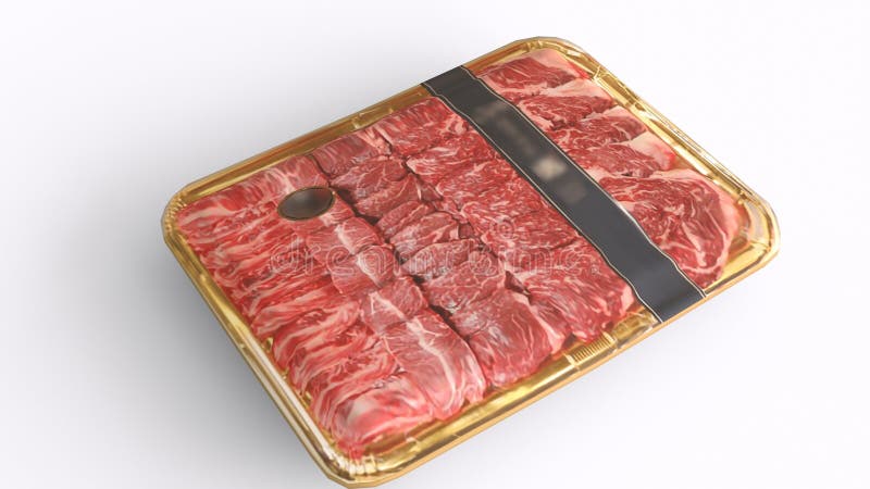 Meat Packet with White Background Stock Illustration - Illustration of ...