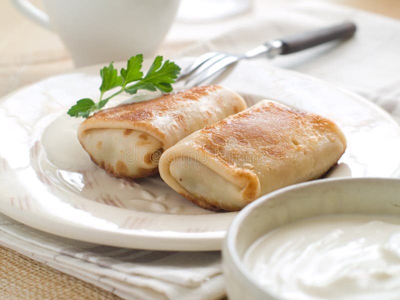 Meat pancake stock image. Image of pancake, meat, green - 95267039