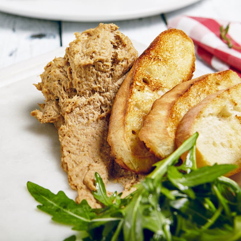 Meat Pate Plate stock photo. Image of bread, rocket, country - 97519376