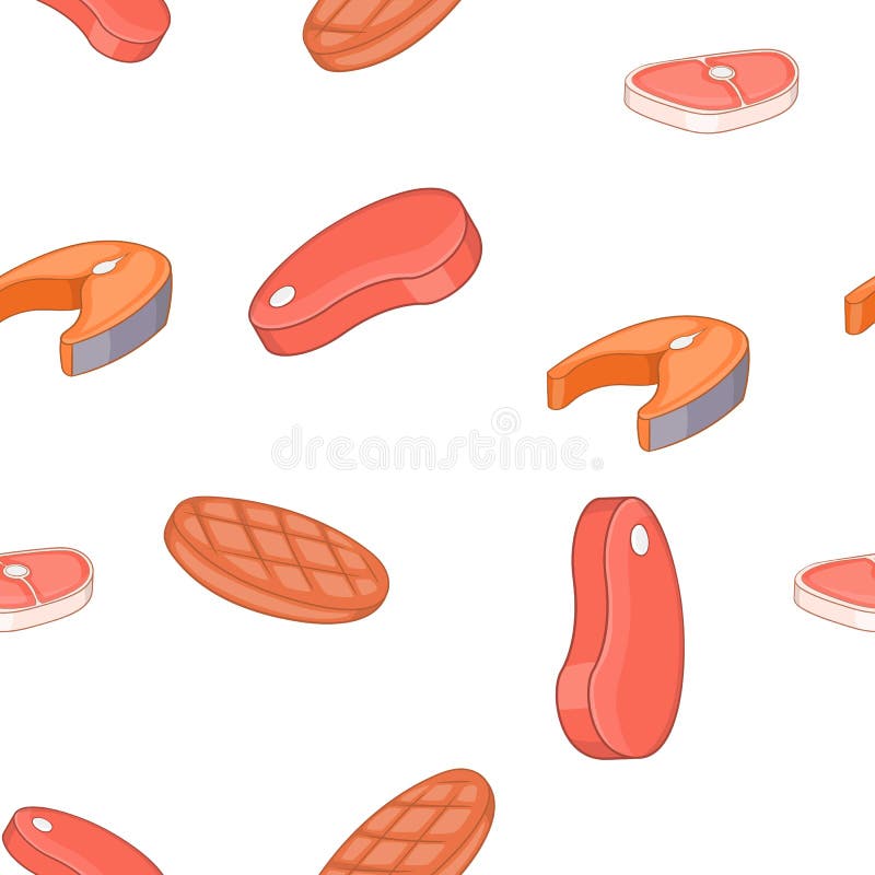 Meat Pattern, Cartoon Style Stock Vector - Illustration of creative ...
