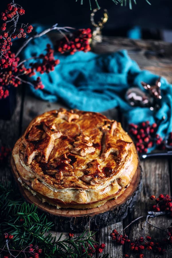 Meat Pie with Different Types of Meat. Rustic Style Stock Photo - Image ...