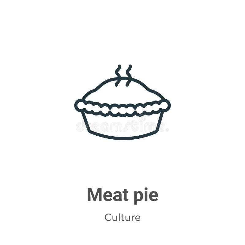 Meat Pie Outline Vector Icon. Thin Line Black Meat Pie Icon, Flat ...