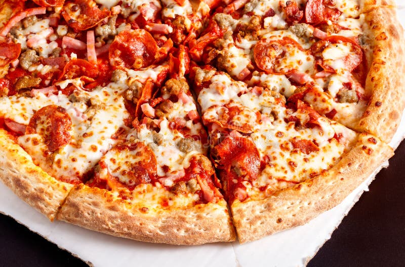 Meat Pizza stock photo. Image of crust, sauce, tomato - 93652270