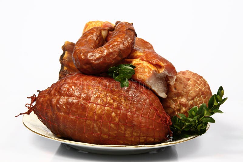 Meat on plate stock photo. Image of picnic, feed, appetizing - 30681488