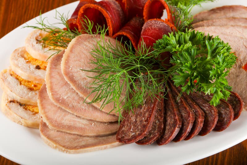 Meat plate stock image. Image of roast, platter, sauce - 120588321