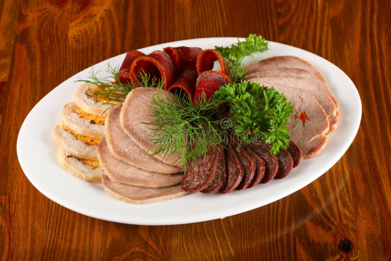 Meat plate stock photo. Image of food, dish, beef, plate - 118684580