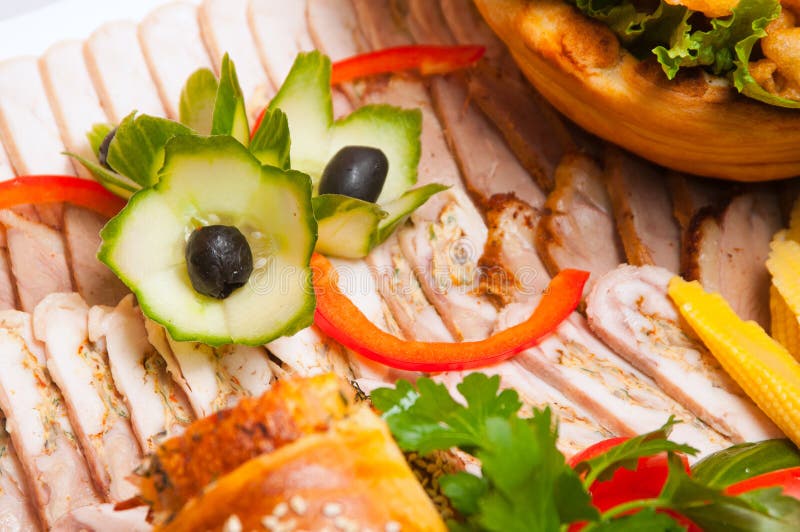 Meat Platter Served in Restaurants and Cafes Stock Image - Image of ...