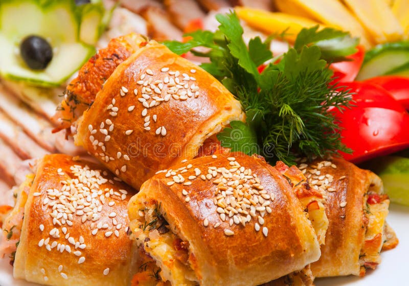 Meat Platter Served in Restaurants and Cafes Stock Image - Image of ...