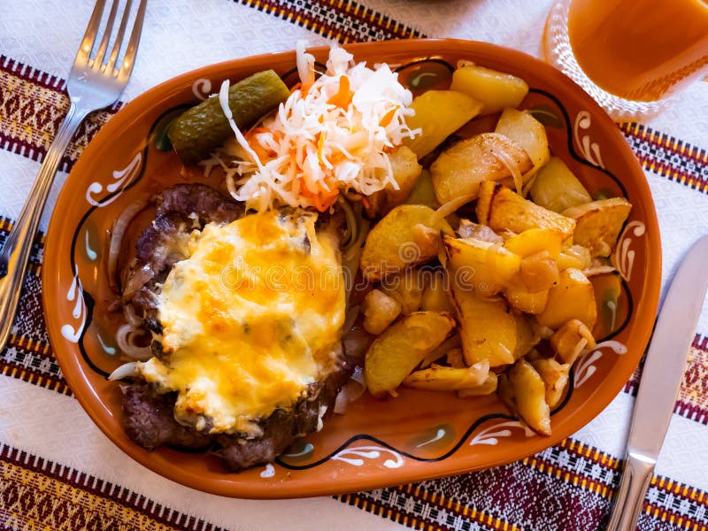 Meat in Poltava Style. Russian Cuisine Stock Photo - Image of ...
