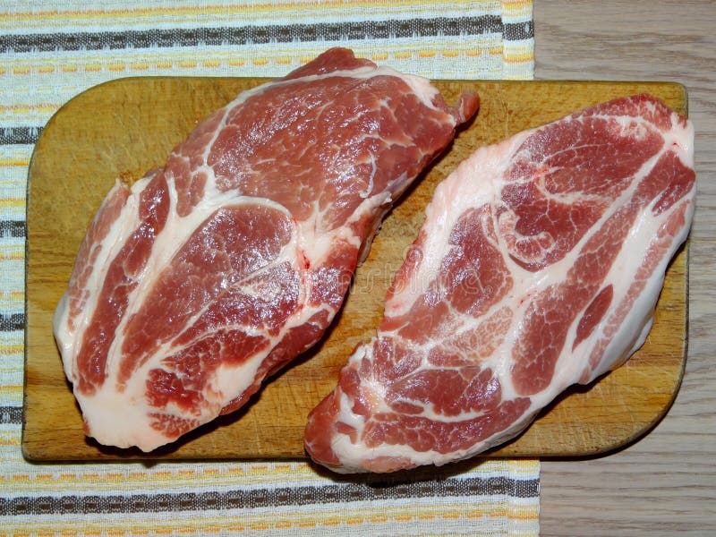 Meat, pork neck stock photo. Image of tree, tenderloin - 65768582