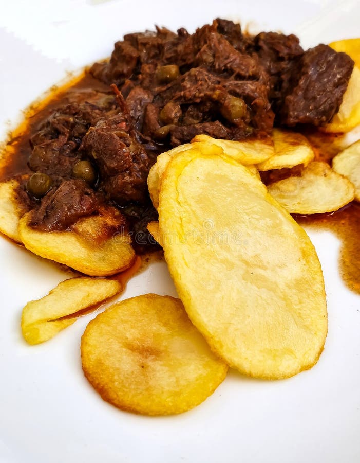 Meat with potato stock image. Image of cooked, tomato - 276226733