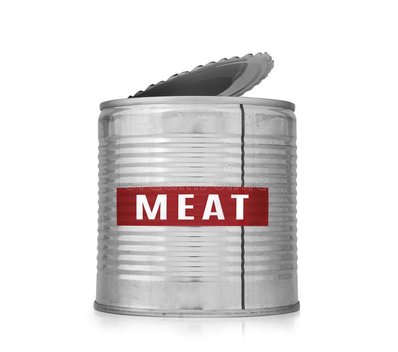 Meat Preserved. Tin Can Isolated Stock Photo - Image of snack, metal ...