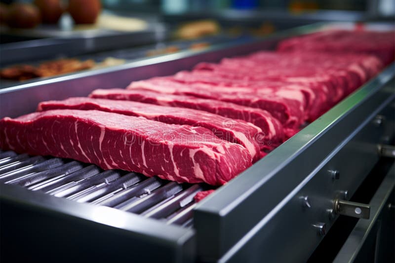 Meat Processing Marvel Industrial Machinery Cuts and Prepares Fresh ...