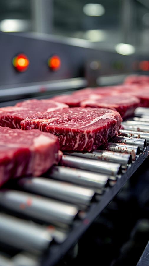 Meat Processing Marvel Industrial Machinery Cuts and Prepares Fresh ...