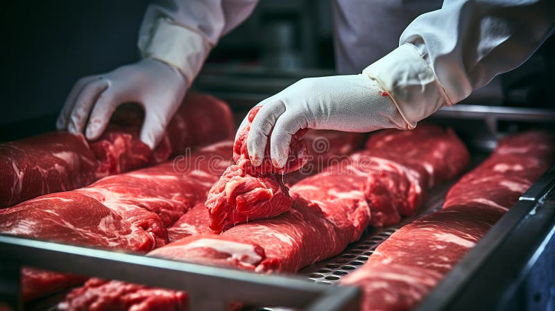 Meat Processing or Quality Control Process in the Food Industry ...