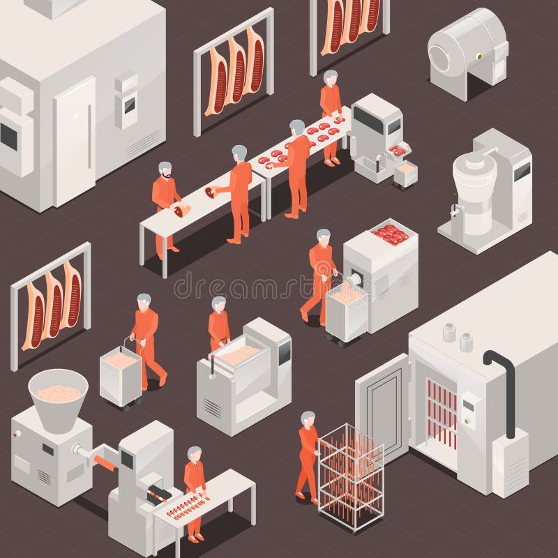 Meat Production Illustration Stock Vector - Illustration of product ...