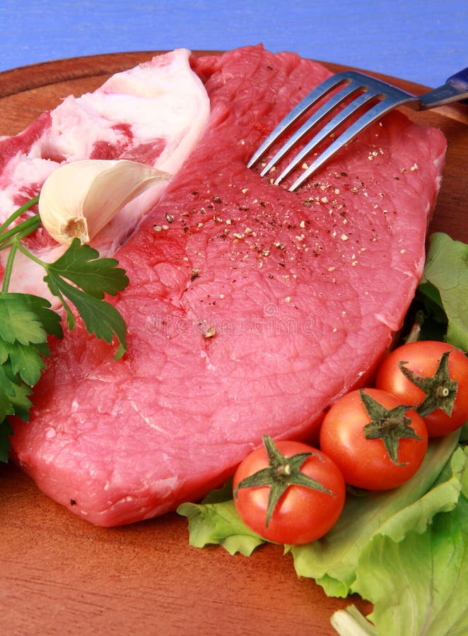 Meat, raw beef stock image. Image of rosemary, herb, chunk - 14193885