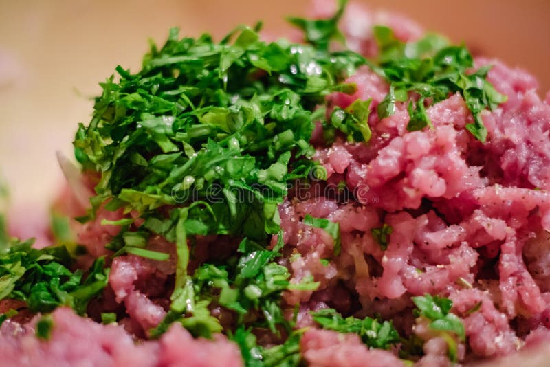 Meat Raw Fresh Food Ingredient. Ground Stock Photo - Image of ...