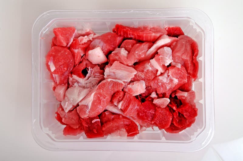 Meat Raw Sliced in a Container. Stock Photo - Image of kitchen, diet ...