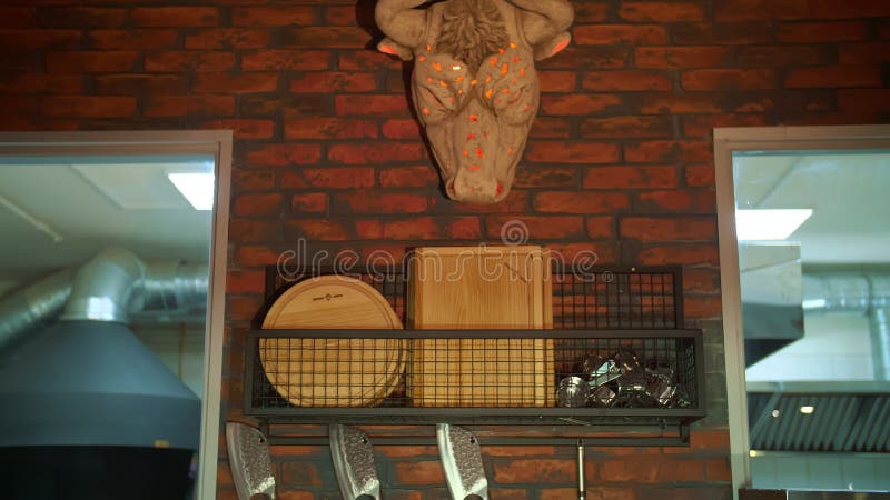 Meat Restaurant. View from the Bar. Beautiful Meat Restaurant Interior ...