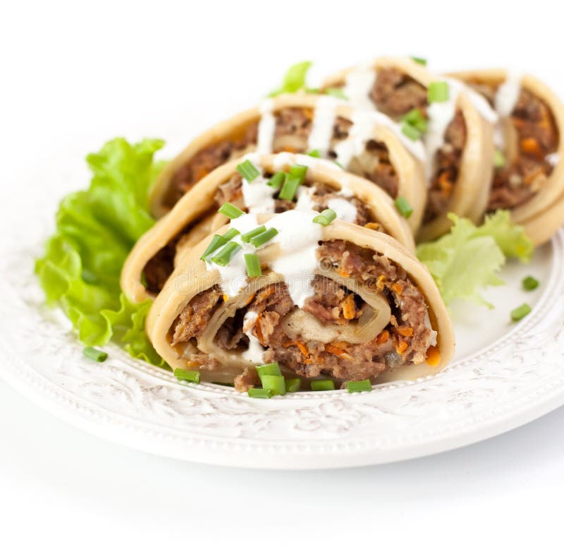 Meat roll stock image. Image of breakfast, feast, dumpling - 29316083