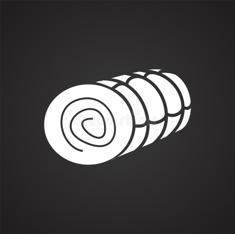 Meat Roll on Black Background Stock Vector - Illustration of food ...