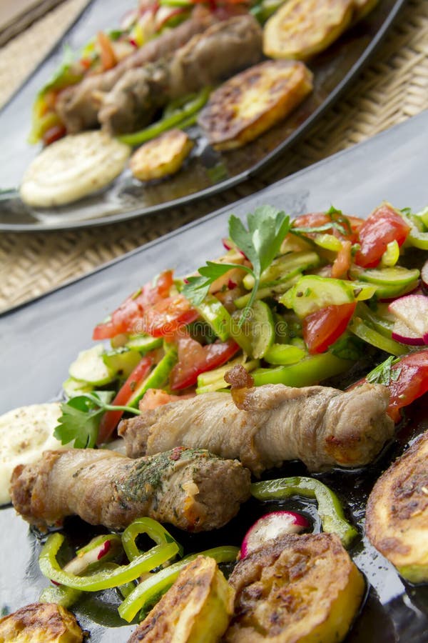 Meat rolls in oven stock image. Image of luncheon, hash - 108658087