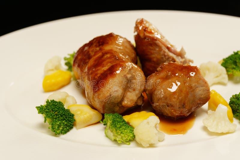 Meat rolls in oven stock image. Image of luncheon, hash - 108658087