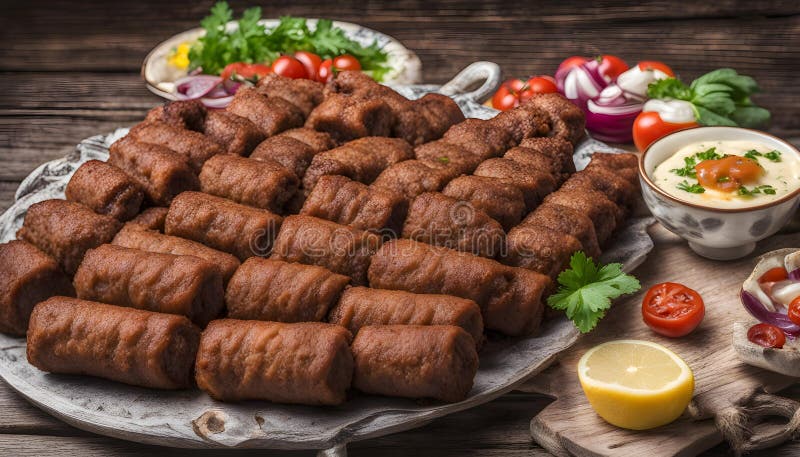 Meat Rolls Mititei or Mici Traditional Romanian Food Stock Illustration ...