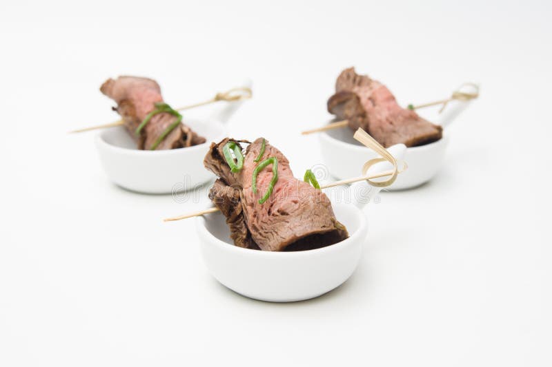 Meat Rolls on Skewers. Various Snacks Stock Image - Image of meat ...